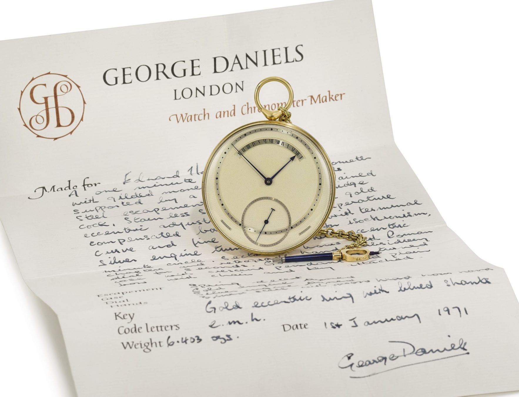 George Daniels Pocket Watch Stars At Sotheby's English Watchmakers Auction
