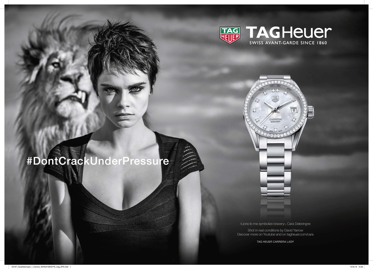 TAG Heuer Reveals Cara Delevingne Campaign Shot With South African Lions