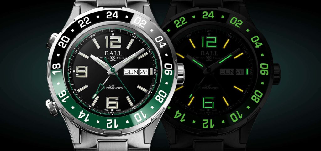 Ball Unveils Limited Edition Green And Black Roadmaster Marine GMT Dive ...