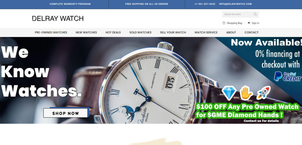 $GME Diamond Hands Offered Exclusive Deal At Delray Watch