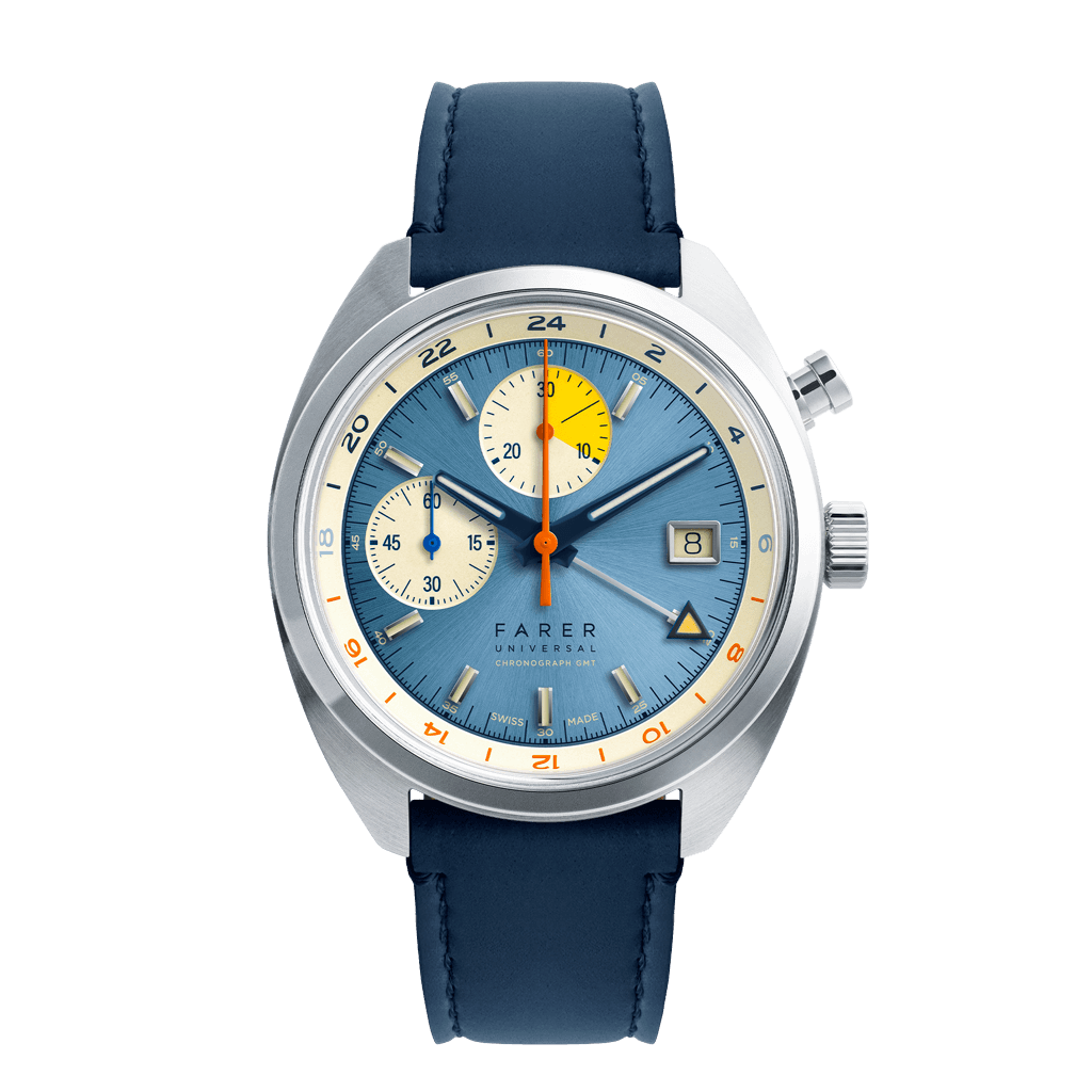 Farer Adds GMT Function To Monopusher Chronograph Watches