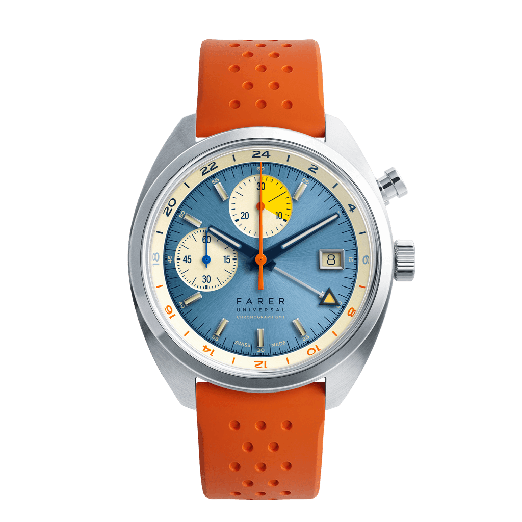 Farer Adds GMT Function To Monopusher Chronograph Watches