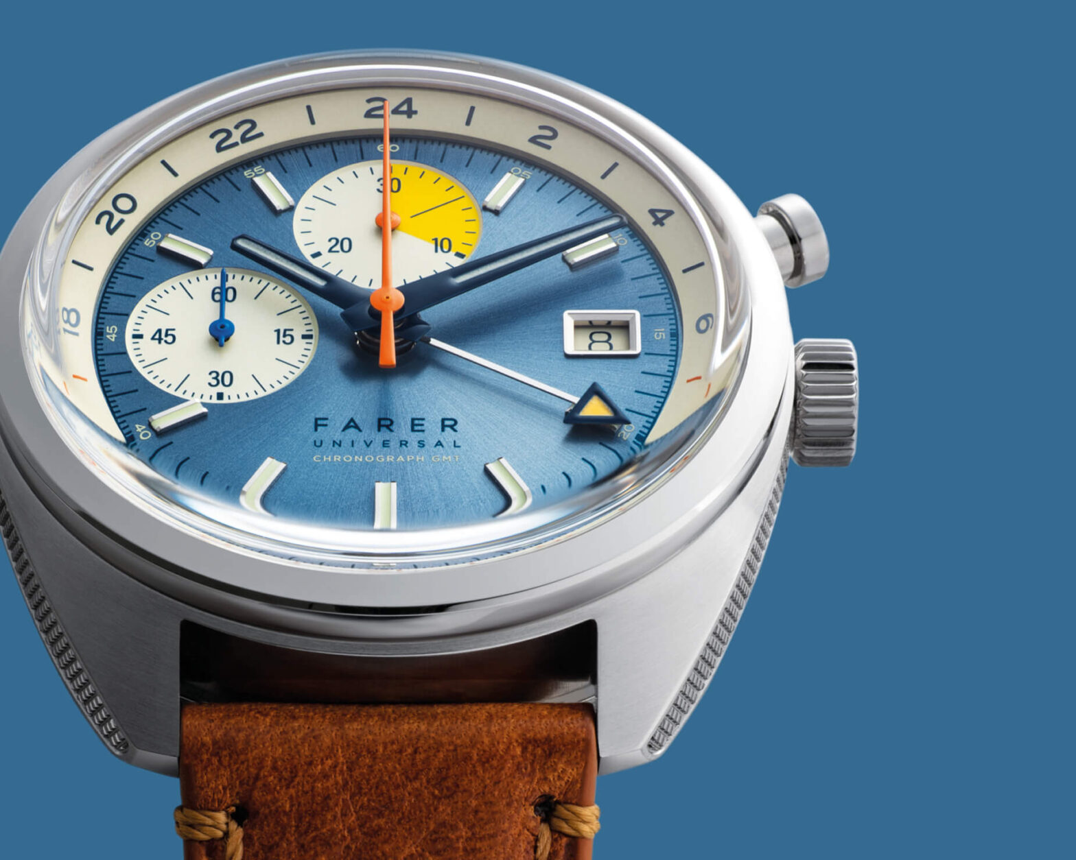 Farer Adds GMT Function To Monopusher Chronograph Watches