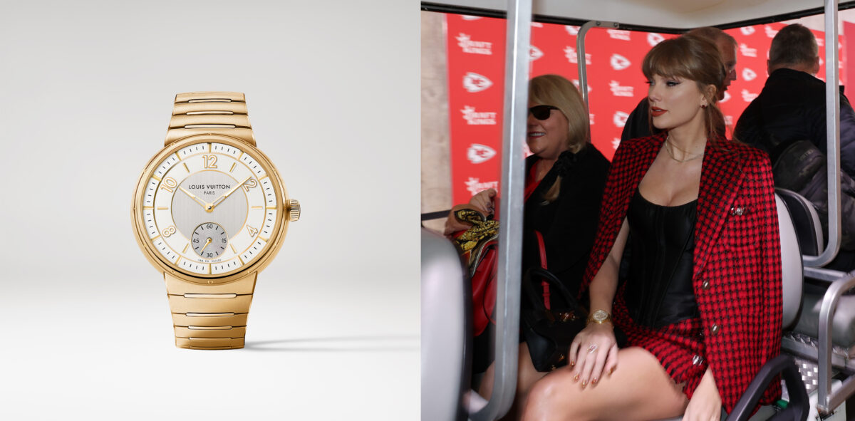 Taylor Swift Wears Louis Vuitton Tambour To Kansas City Chiefs Game