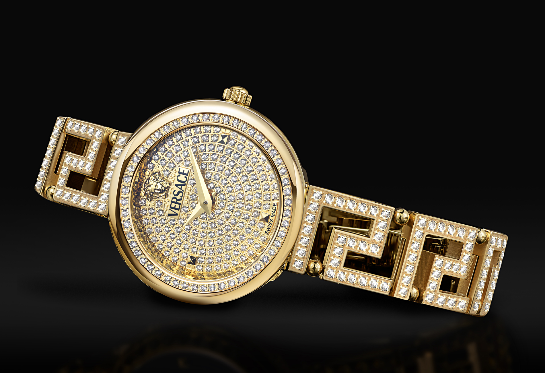 Versace Elevates Greca Watch With 414 Diamonds